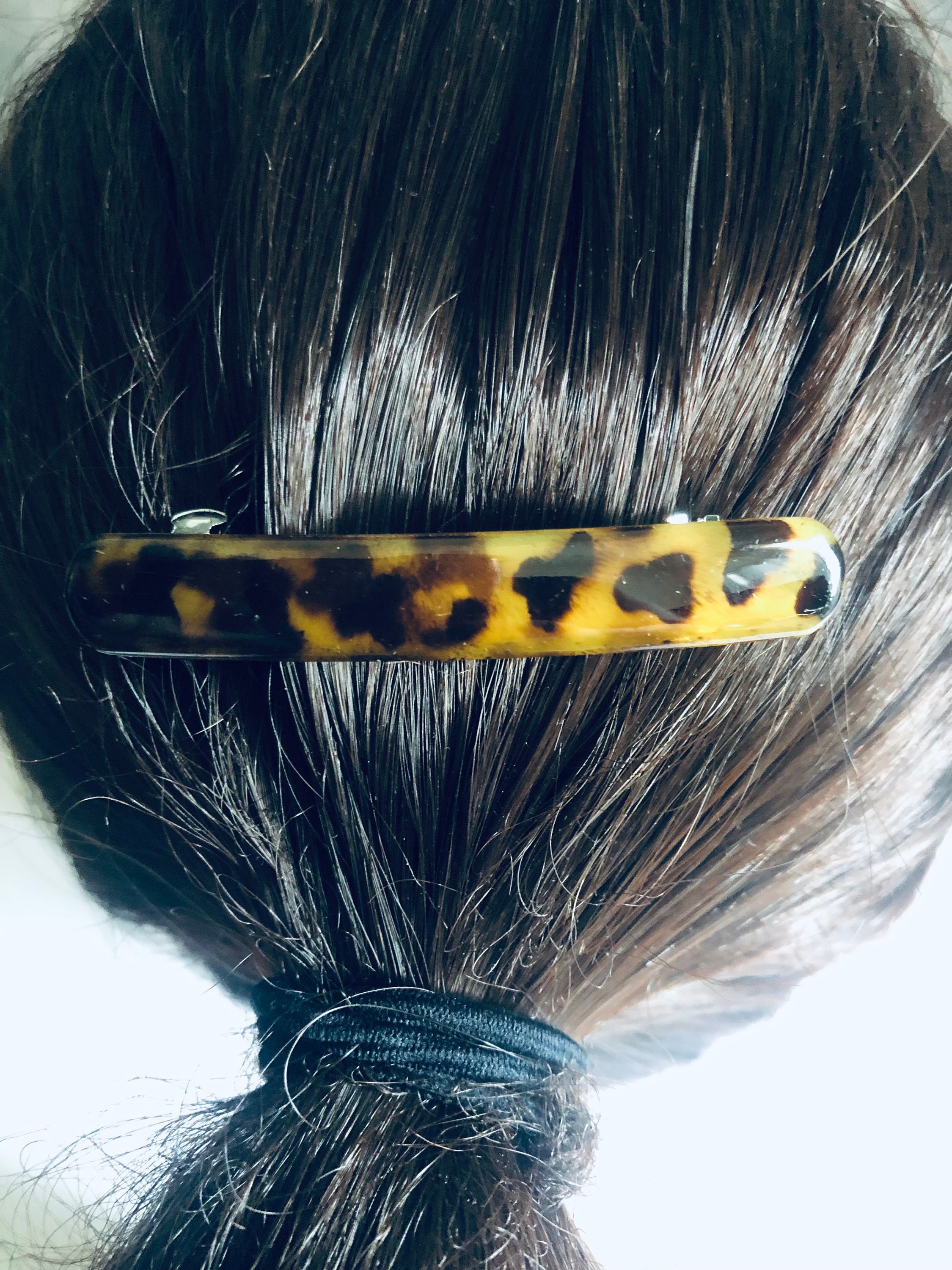 4 PC Long Bar French Barrette Minimalist Barrette Long Tortoise Shell ...