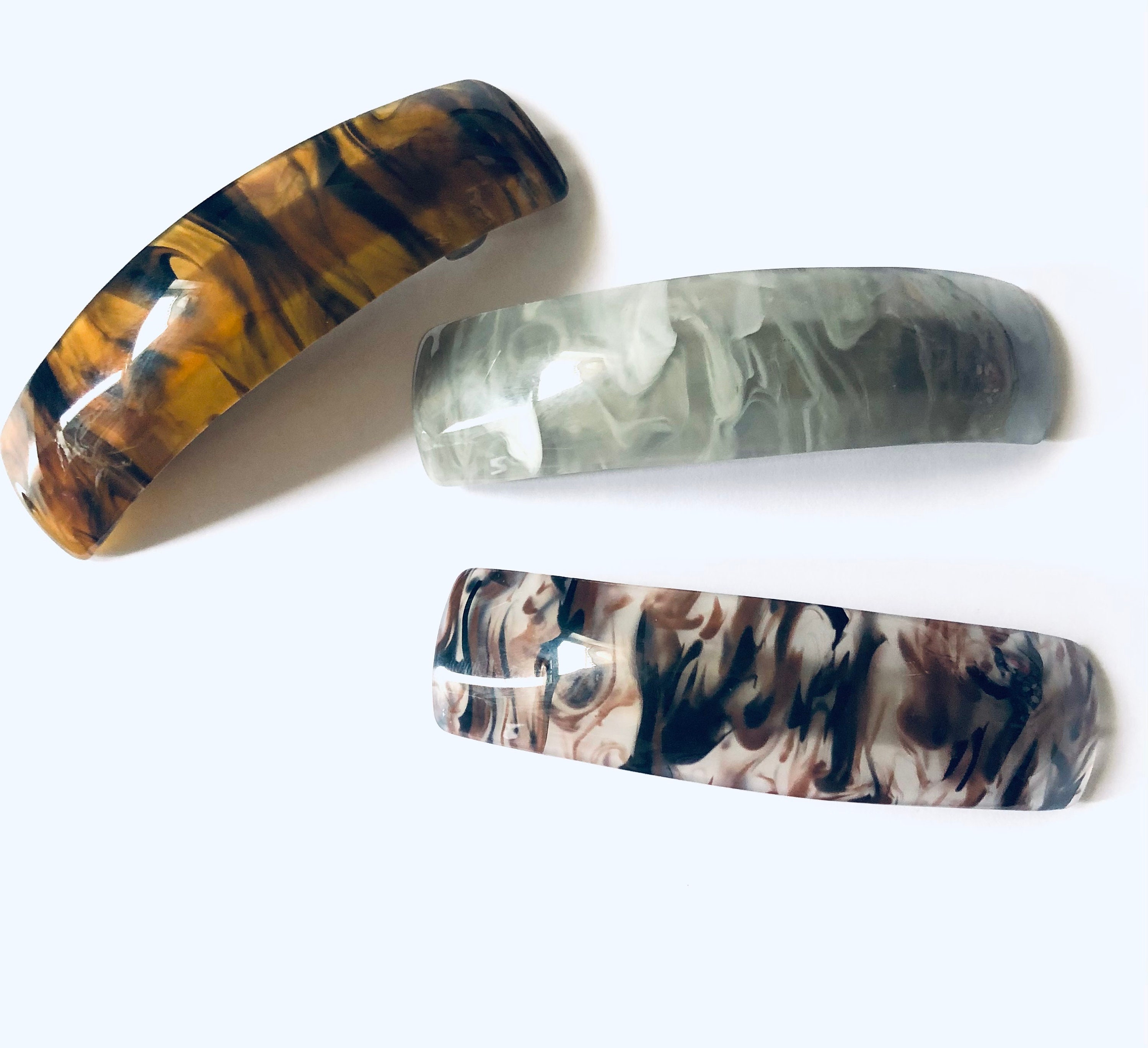 3PC 4 Non-slip French Barrette tortoise Shell Hair Clip Barrette ...