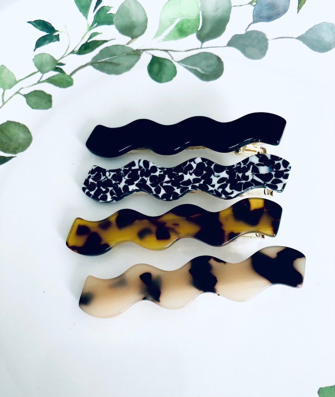 1-4 PC Small Acetate Non-slip French Style Barrette,tortoise Shell Hair ...