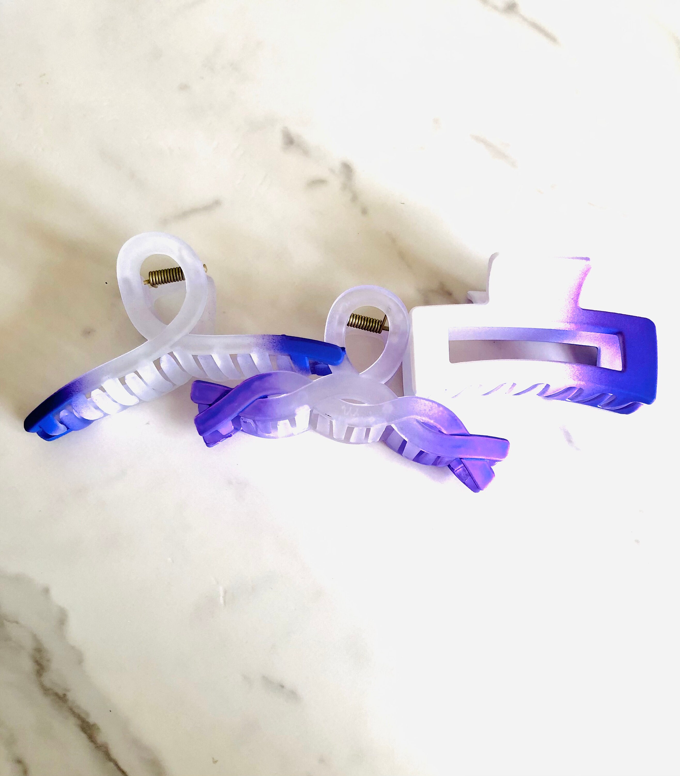 3 PC Matte Tie Dye Hair Claw Clips Hair Claw Set Women Hair Clips Matte ...