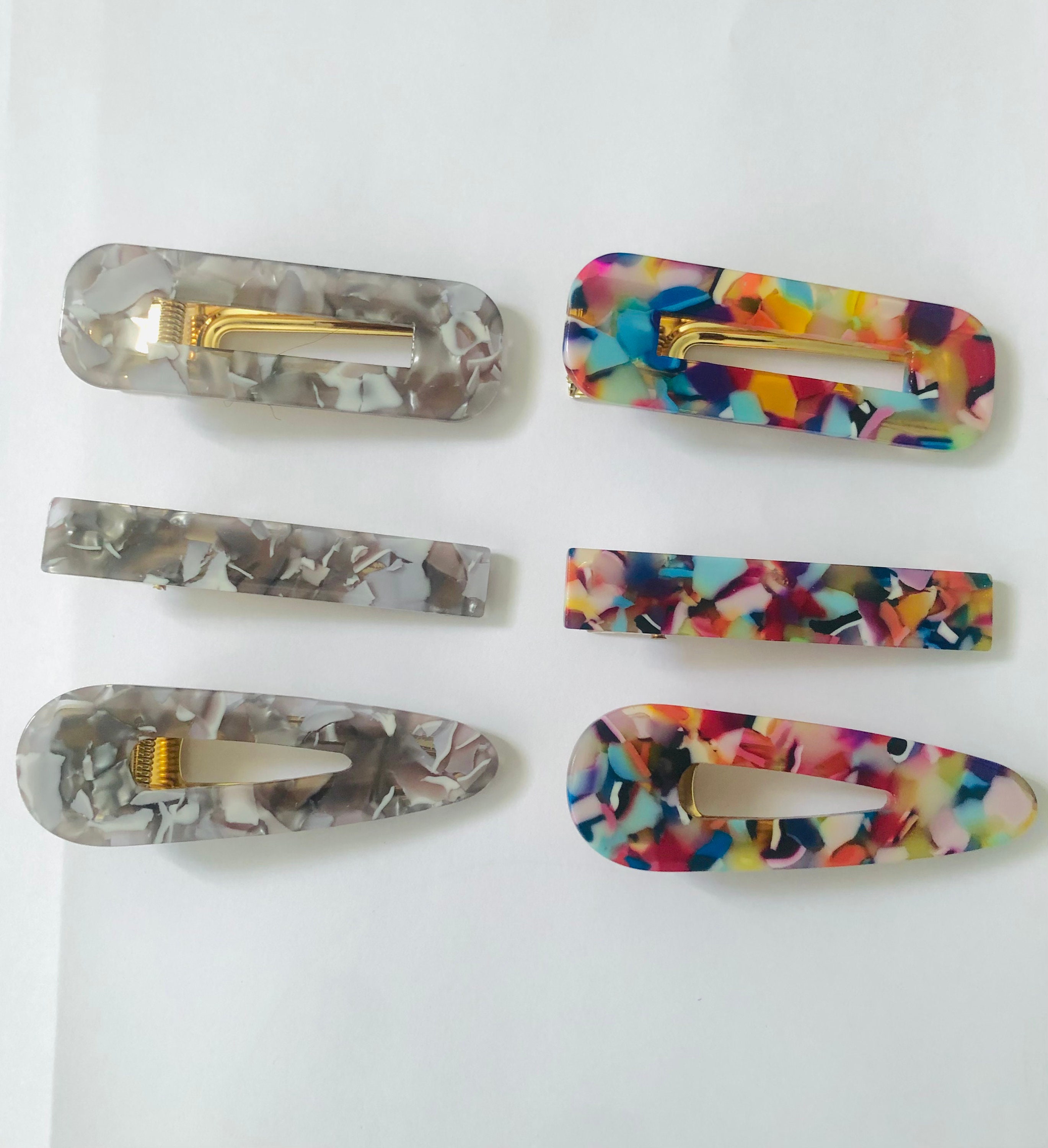 3 PC Medium Acetate Clips Non-slip Alligator Barrette,tortoise Shell ...