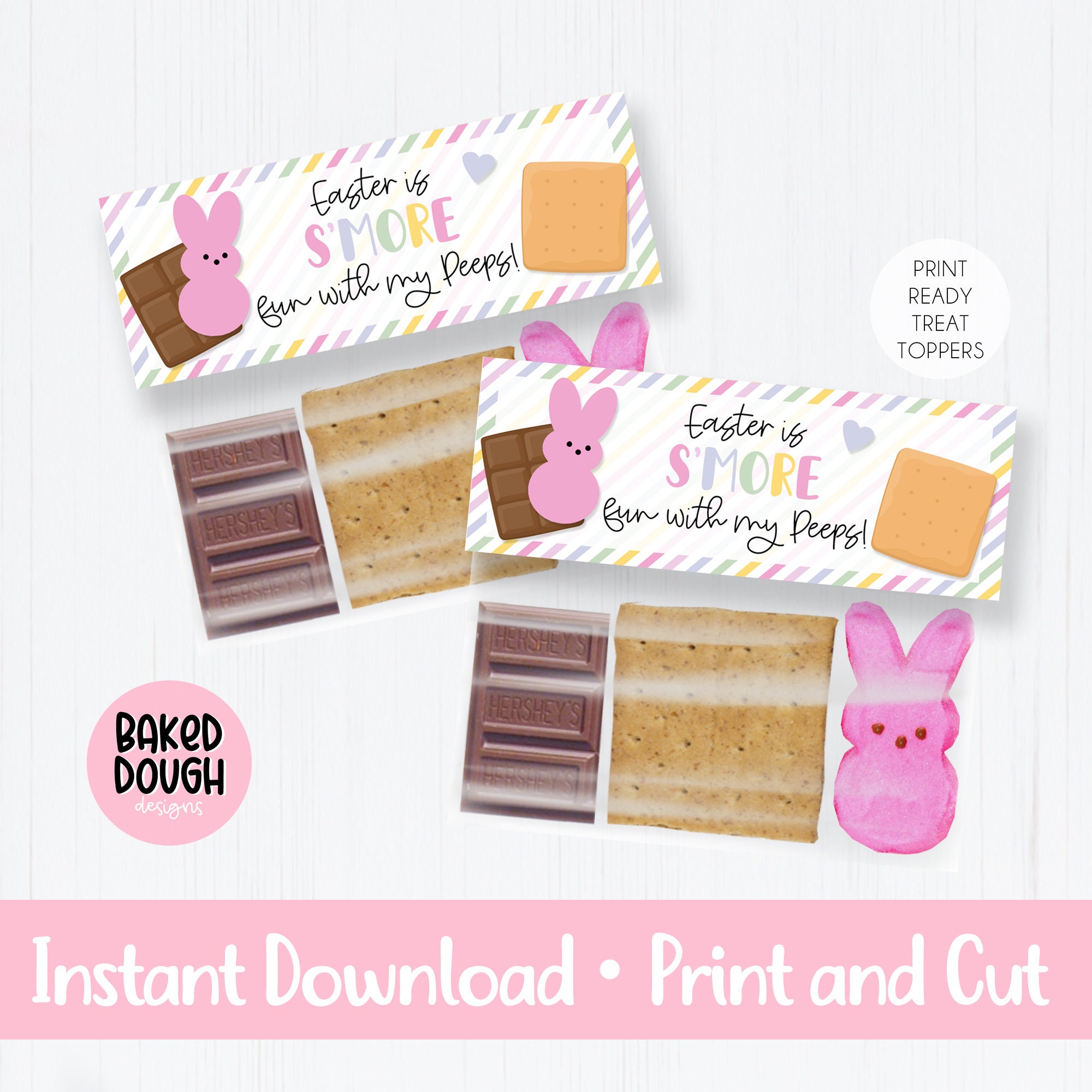 Printable Easter Smores Treat Stores Peep Topper Insert Instant ...