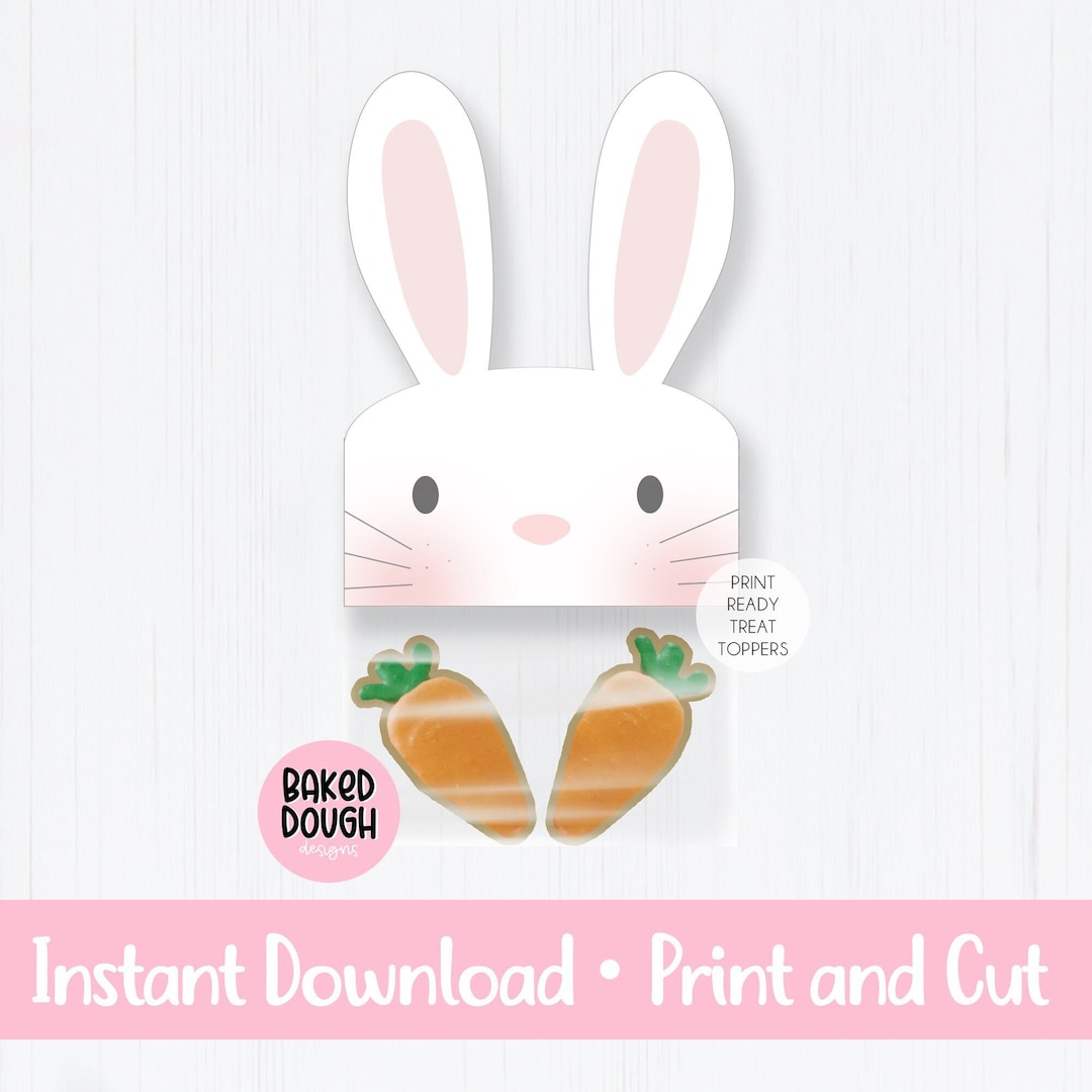 Printable Easter Bunny Bag Topper Cookies Topper Activity Instant ...