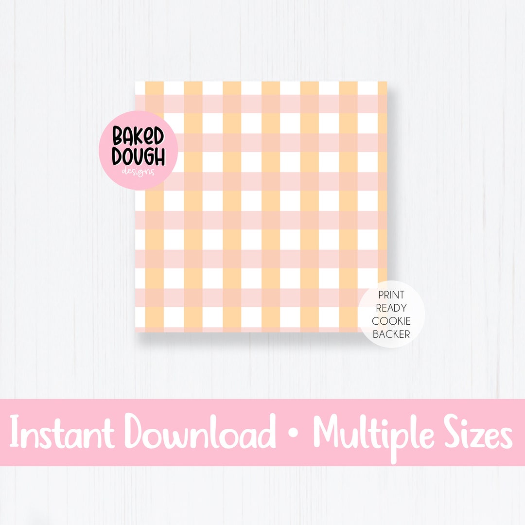 Printable Cookie Gingham Backer Instant Download Backing Card Cards Tag ...