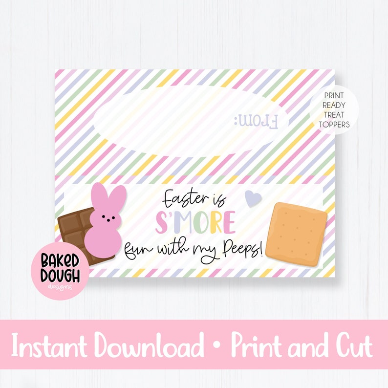 Printable Easter Smores Treat Stores Peep Topper Insert Instant ...