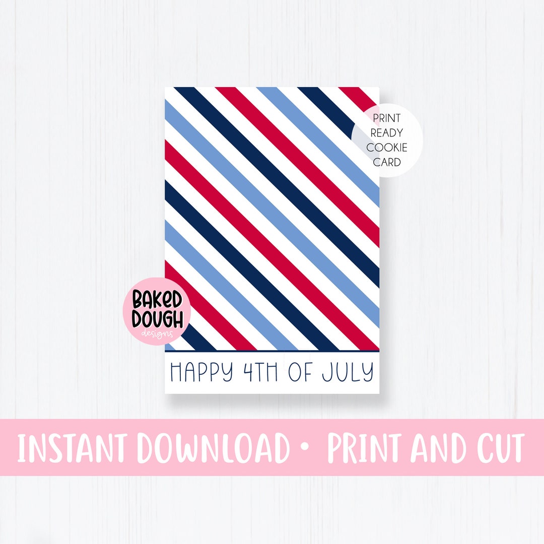 Printable 4th of July USA Cookie Card Backer Instant Download Backing ...