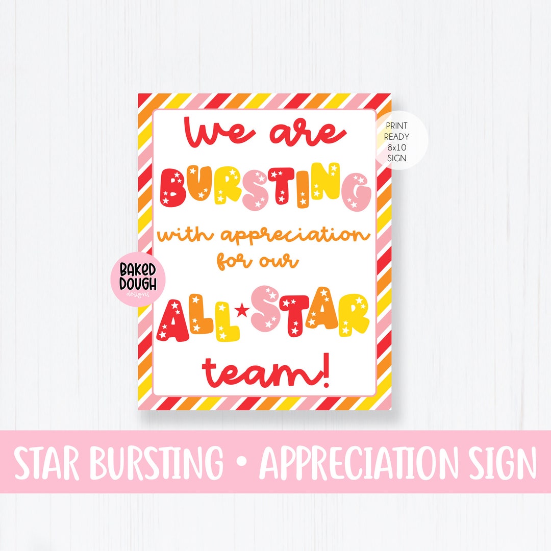 Printable Bursting With Appreciation All-star Team Star Stars Candy ...