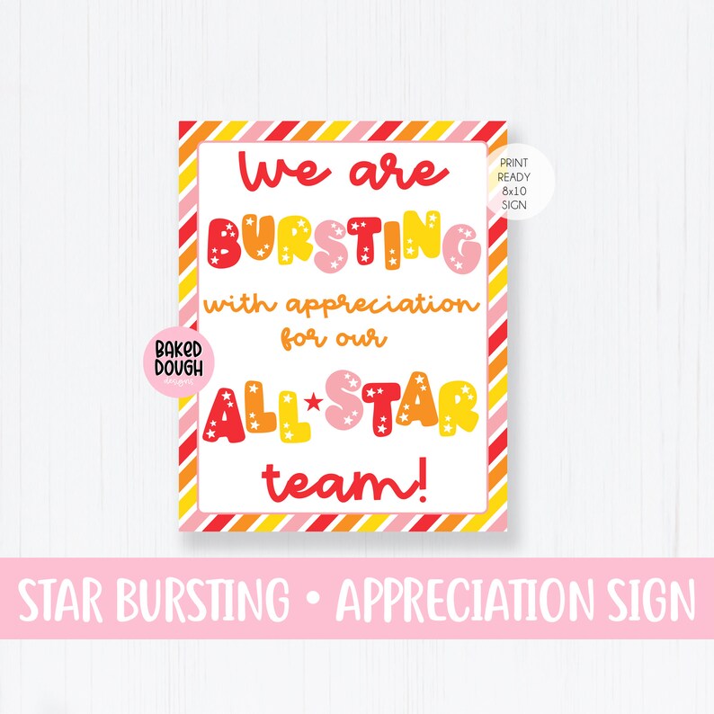 Printable Bursting With Appreciation All-star Team Star Stars Candy ...