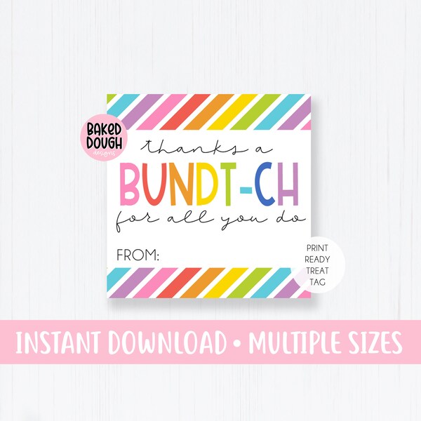 Bundt Cake Tags for Teacher - Etsy