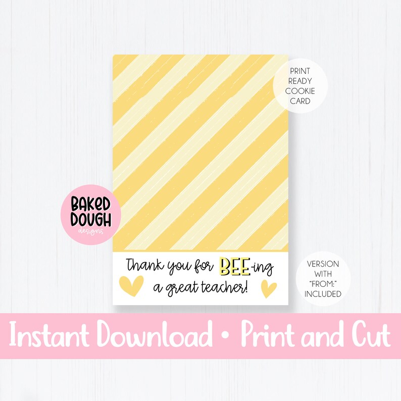 Printable Teacher Appreciation Thank You for BEE-ING a Great Teacher ...