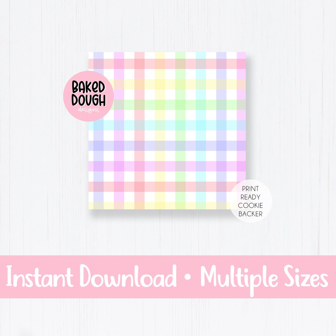 Printable Cookie Gingham Backer Instant Download Backing Card Cards Tag ...