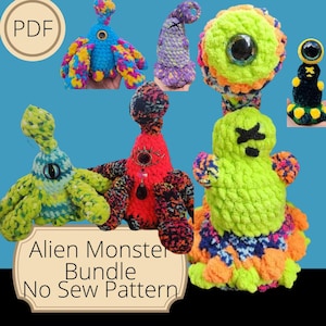 Halloween Monster Crochet Pattern Bundle: No-sew Alien Toy (PDF Pattern ...