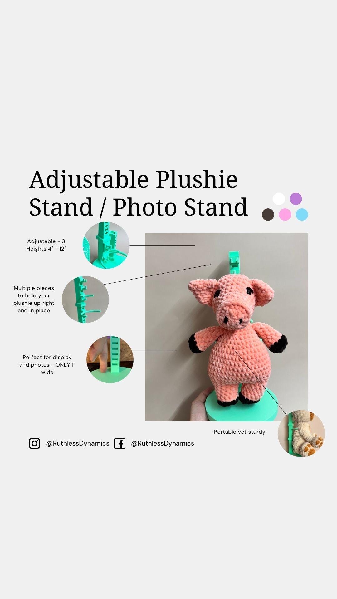 Adjustable Plushie Display Stand – 3D Printed, Modular Fit for ...