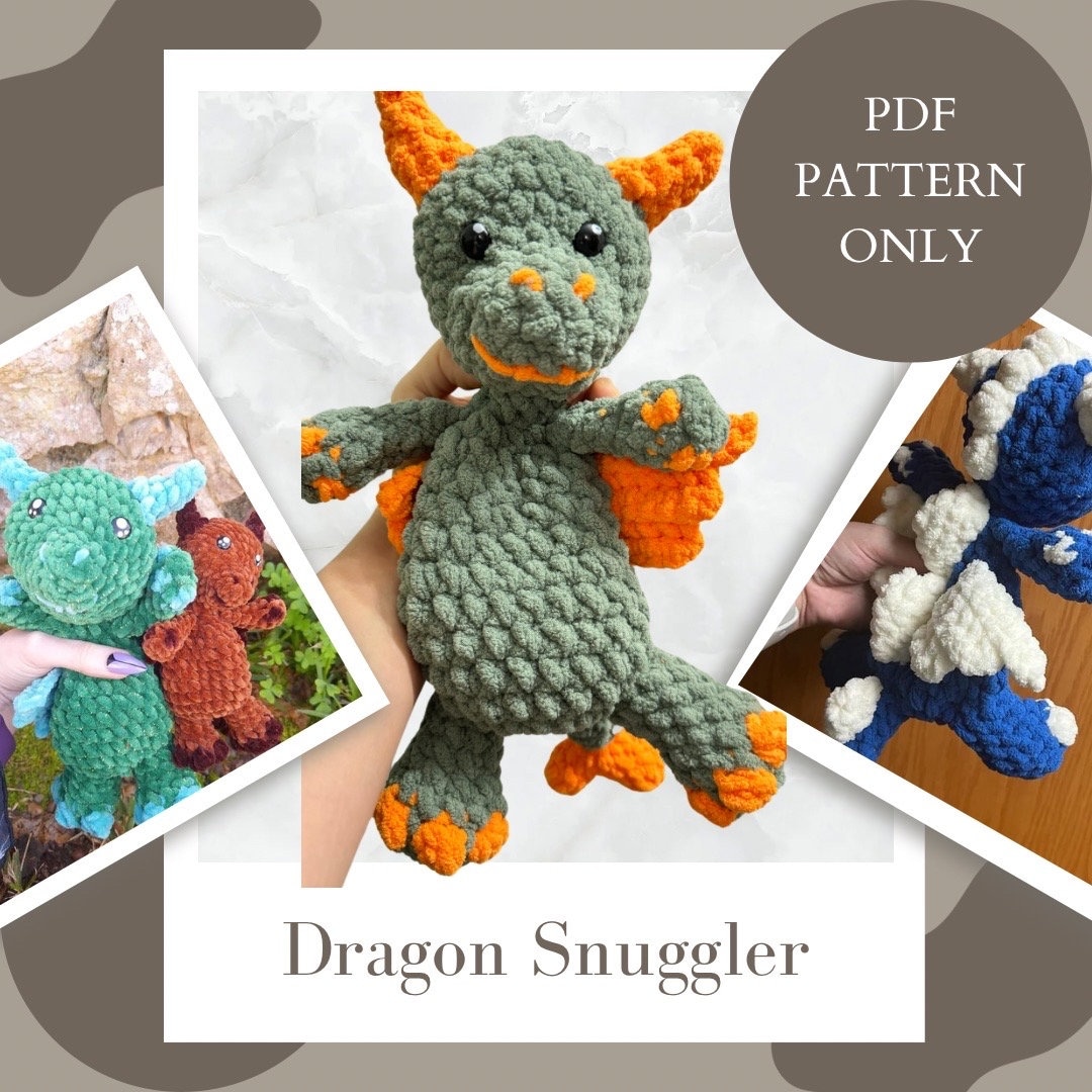 Crochet Dragon Snuggler Pattern: Beginner Friendly Amigurumi (PDF ...