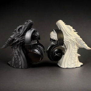 Dragon Headphones Stand, Dragon Bust, Tall Headphone Holder, Perfect ...