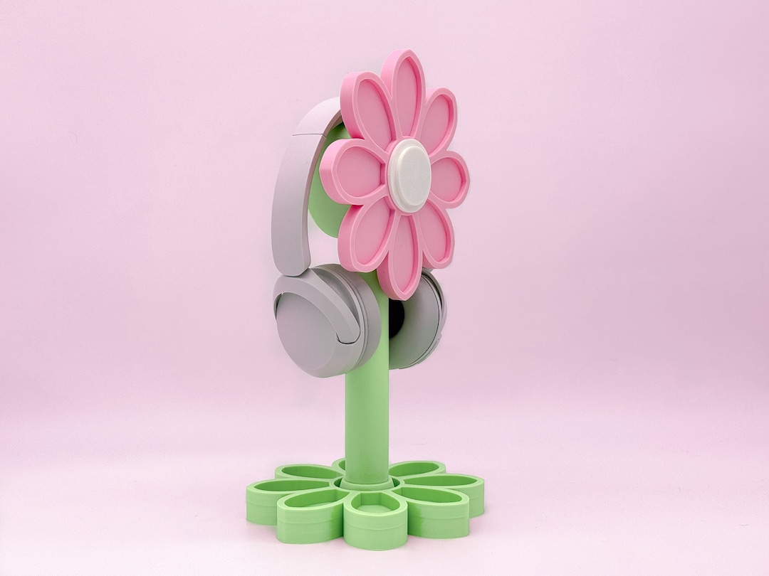 Flower Headphone Stand, Flower Headphones Holder, Perfect for Cute Desk ...