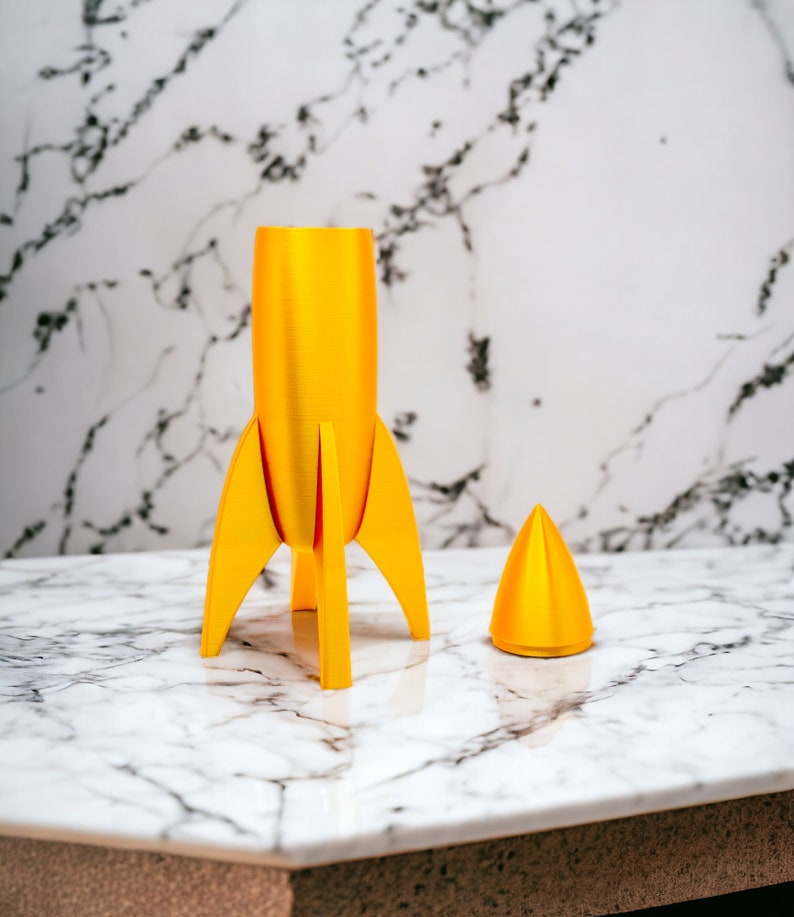 Rocket Ship Container, Retro Rocket Ship With Lid and Storage, Rocket ...