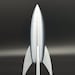Silver Rocket Ship Container, Retro Rocket Ship With Lid and Storage ...