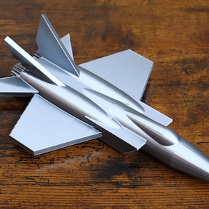 Silver Airplane Statue, Silver Advanced Fighter Jet Model, Metallic ...