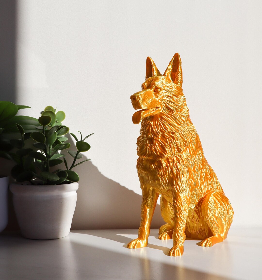 German Shepherd Statue, Elegant Dog Lover Gift, Gold/silver/white ...