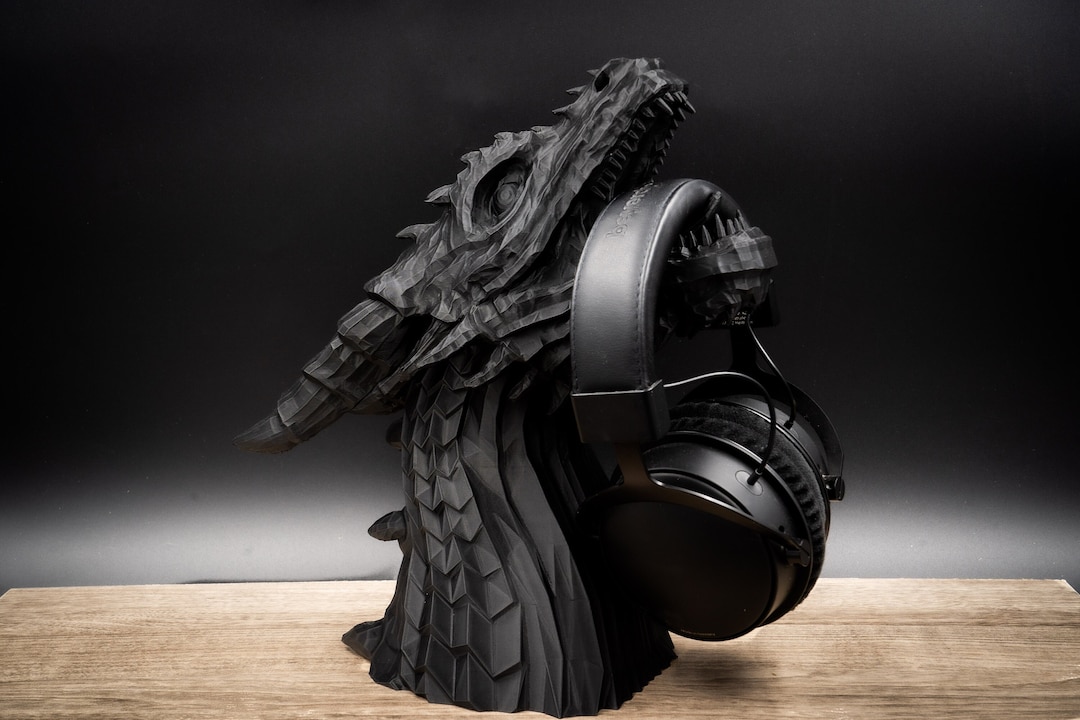 Dragon Headphones Stand, Dragon Bust, Dragon Headphone Holder, Dragon ...