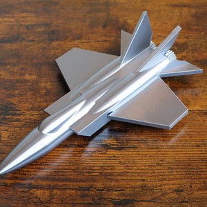 Silver Airplane Statue, Silver Advanced Fighter Jet Model, Metallic ...