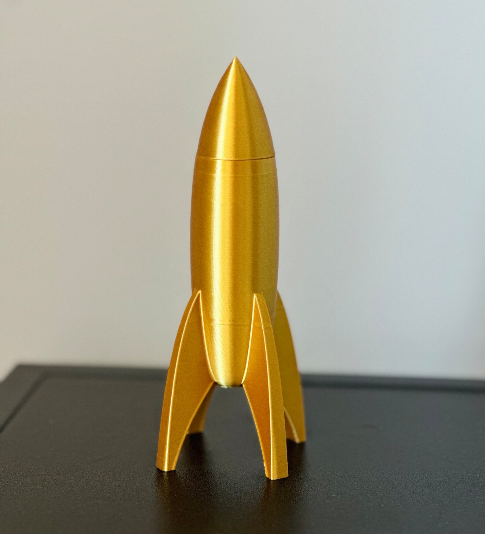 Golden Rocket Ship Container, Retro Rocket Ship With Lid and Storage ...