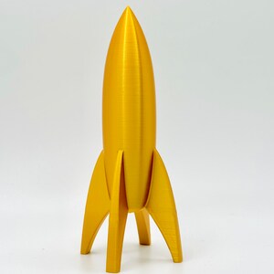 Golden Rocket Ship, Retro Rocket Ship Model, Rocket Decoration, Space ...