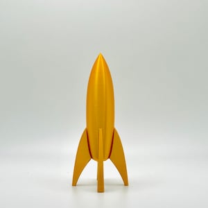 Golden Rocket Ship, Retro Rocket Ship Model, Rocket Decoration, Space ...