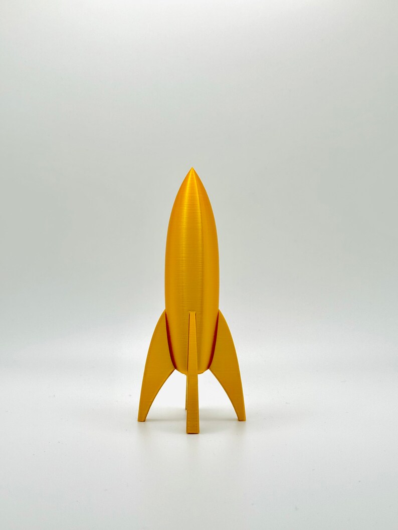 Golden Rocket Ship, Retro Rocket Ship Model, Rocket Decoration, Space ...