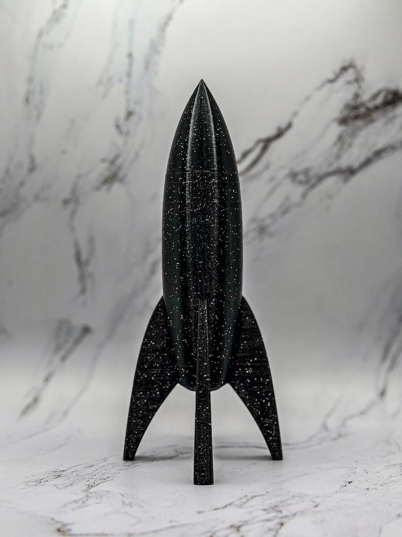 Rocket Ship Container, Retro Rocket Ship With Lid and Storage, Rocket ...
