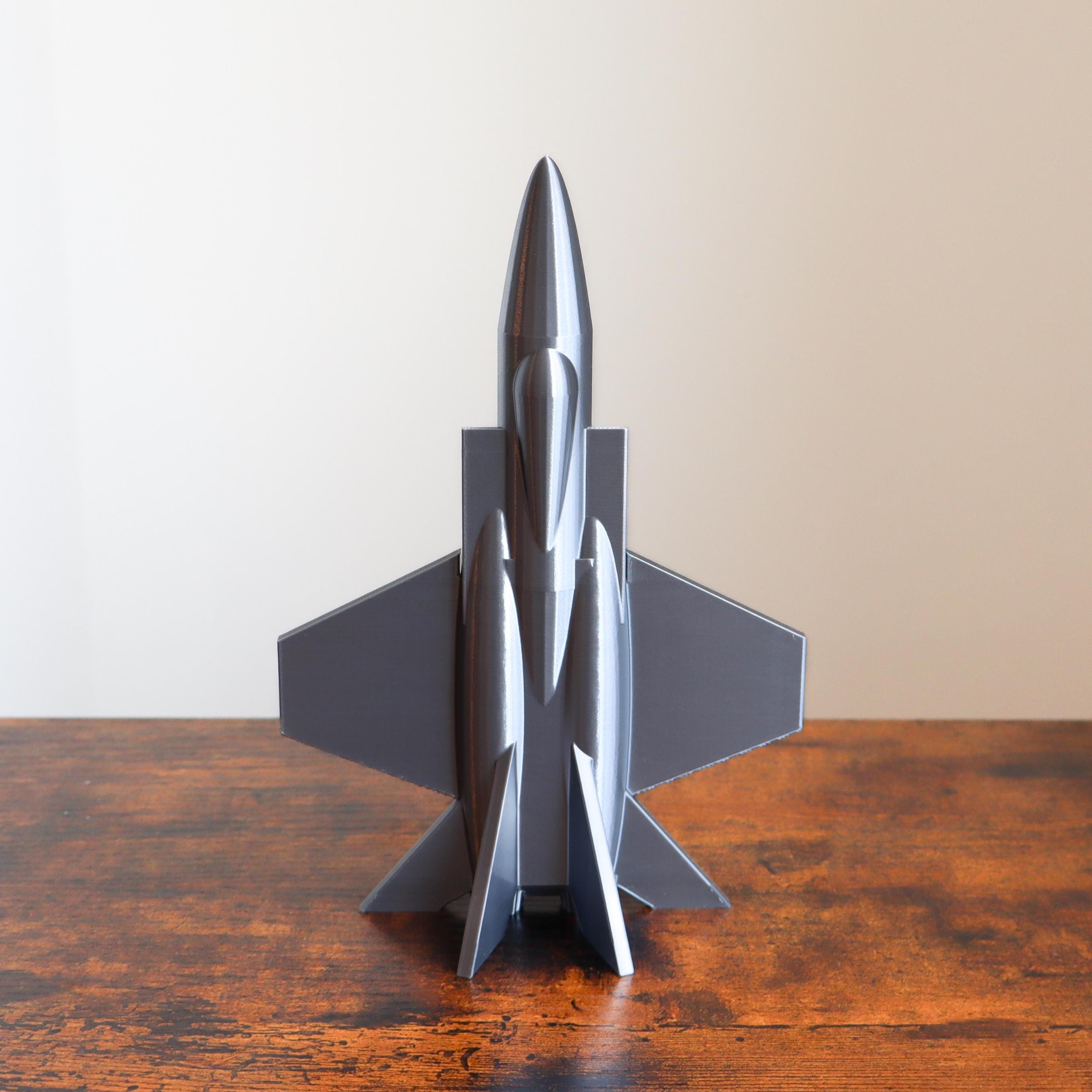Silver Airplane Statue, Silver Advanced Fighter Jet Model, Metallic ...