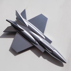 Silver Airplane Statue, Silver Advanced Fighter Jet Model, Metallic ...