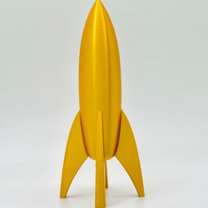 Golden Rocket Ship, Retro Rocket Ship Model, Rocket Decoration, Space ...