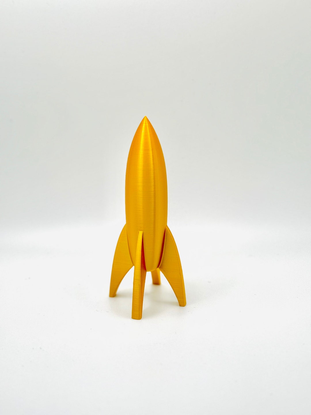 Golden Rocket Ship, Retro Rocket Ship Model, Rocket Decoration, Space ...