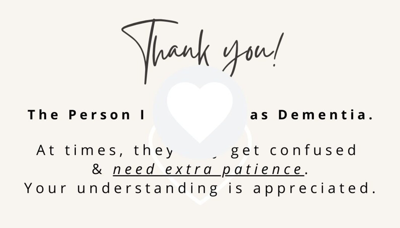 Dementia Care Card Simple Aesthetic - Etsy