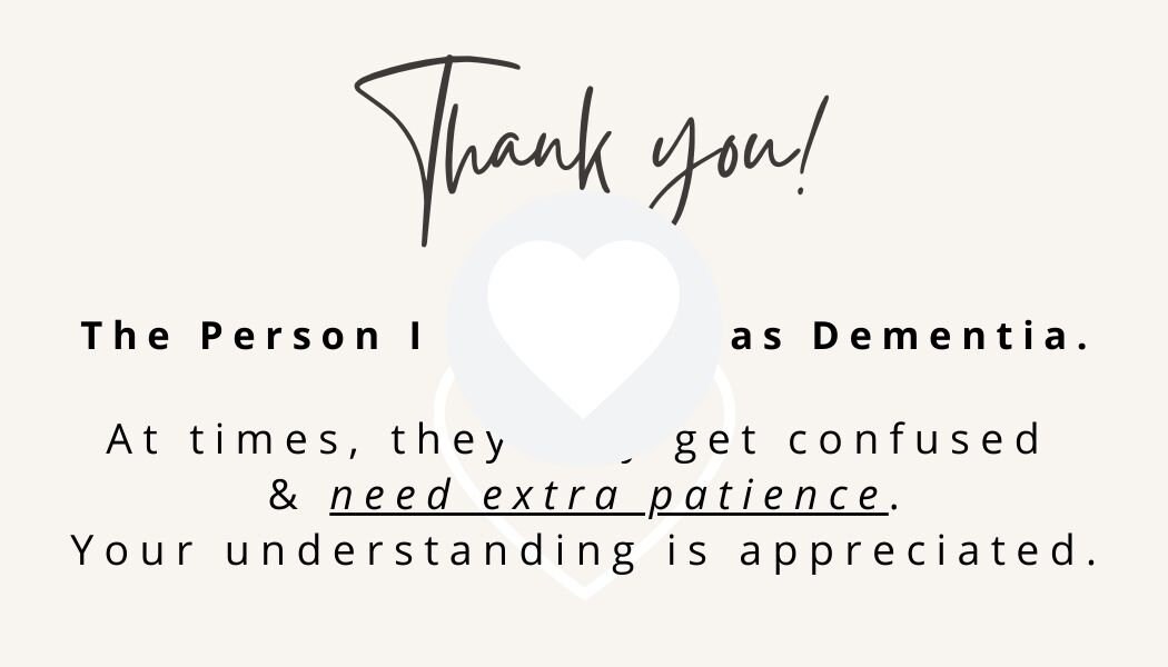 Dementia Care Card Simple Aesthetic - Etsy
