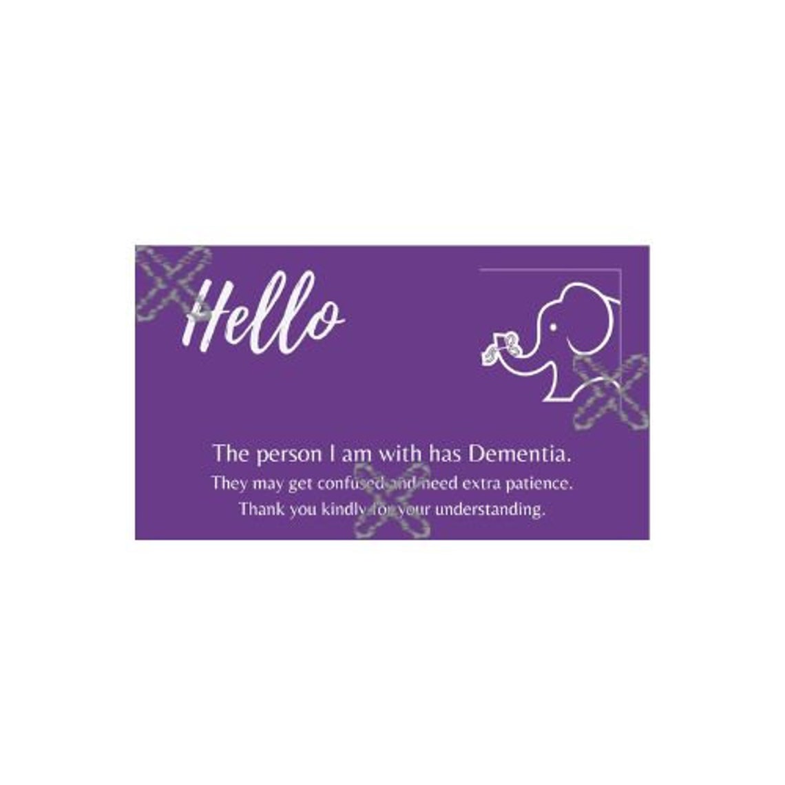 Dementia Companion Card - Etsy