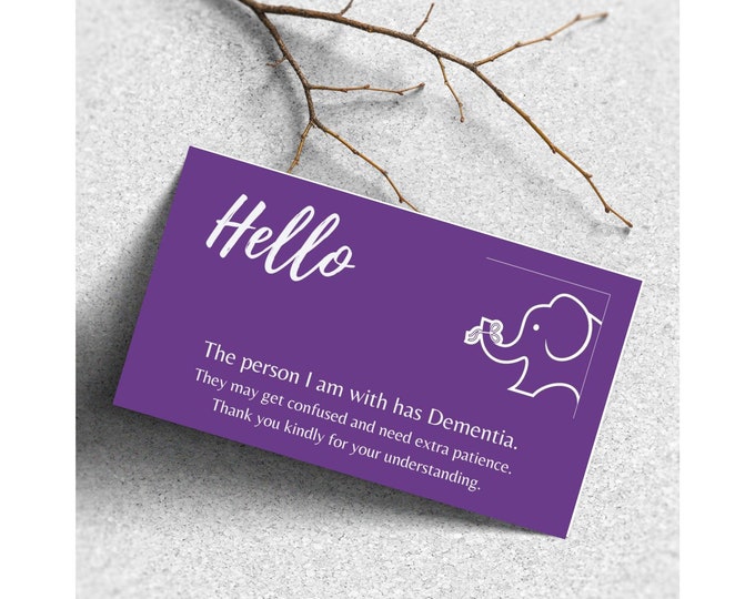 Dementia Companion Card - Etsy