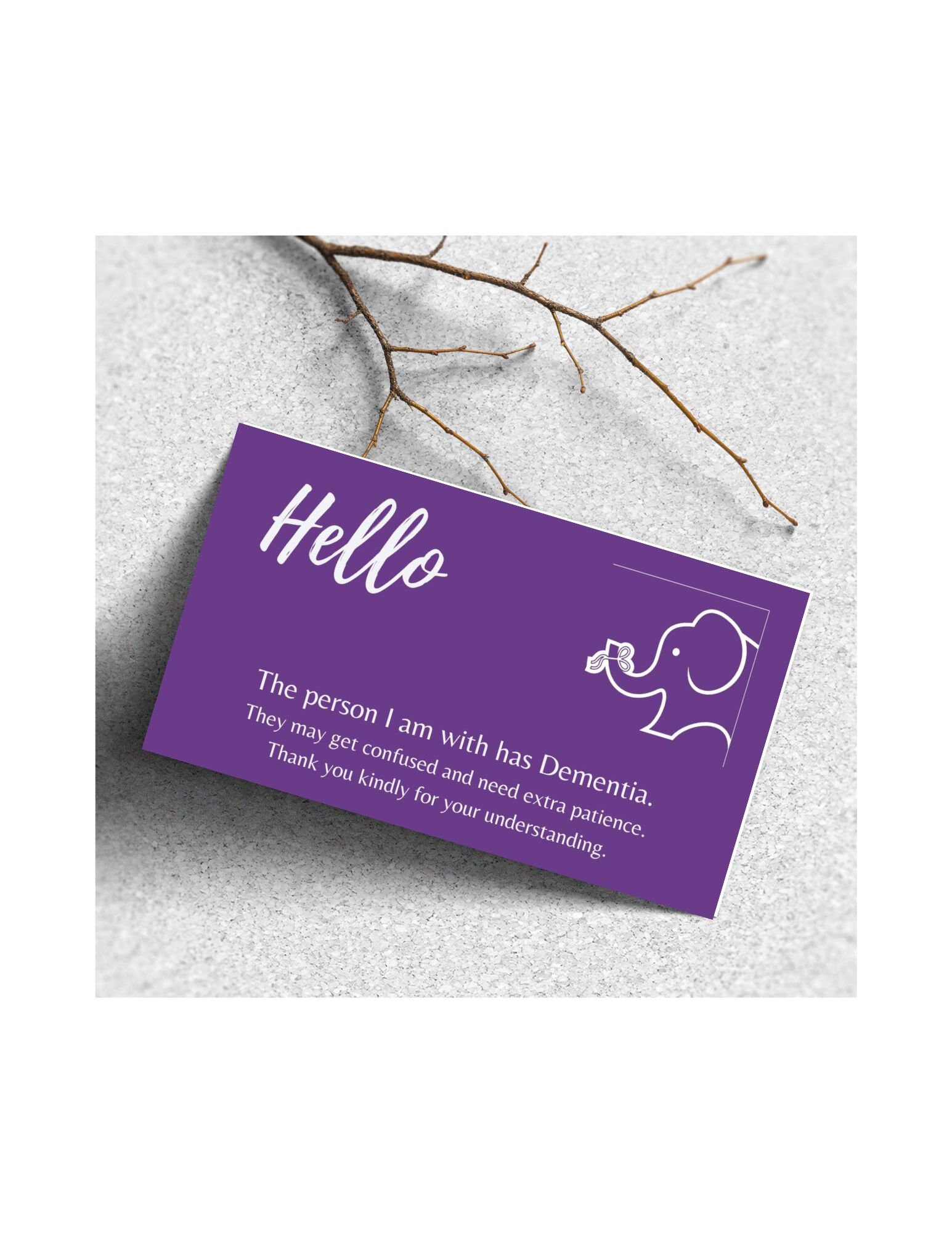 Dementia Companion Card - Etsy