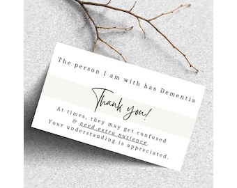 Dementia Care Card Simple Aesthetic - Etsy