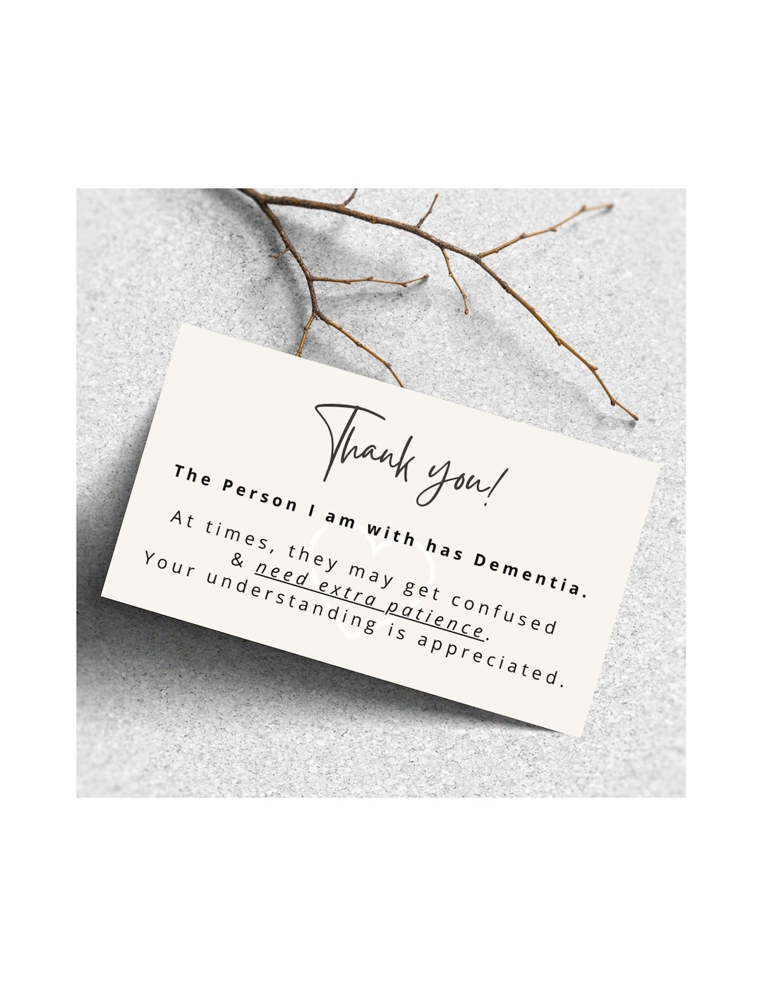 Dementia Care Card Simple Aesthetic - Etsy