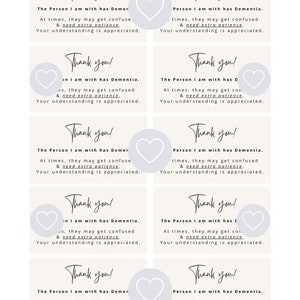 Dementia Care Card Simple Aesthetic - Etsy