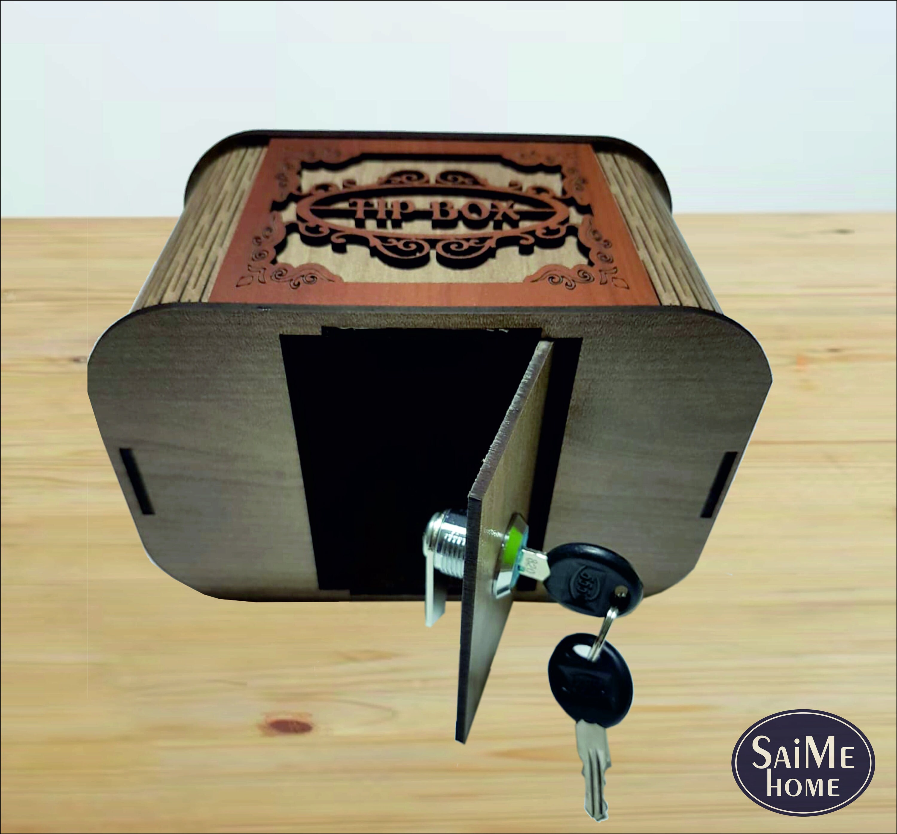 Tip Box, Customizable Piggy Bank, Wooden Tipping Box, Restaurant/cafe ...