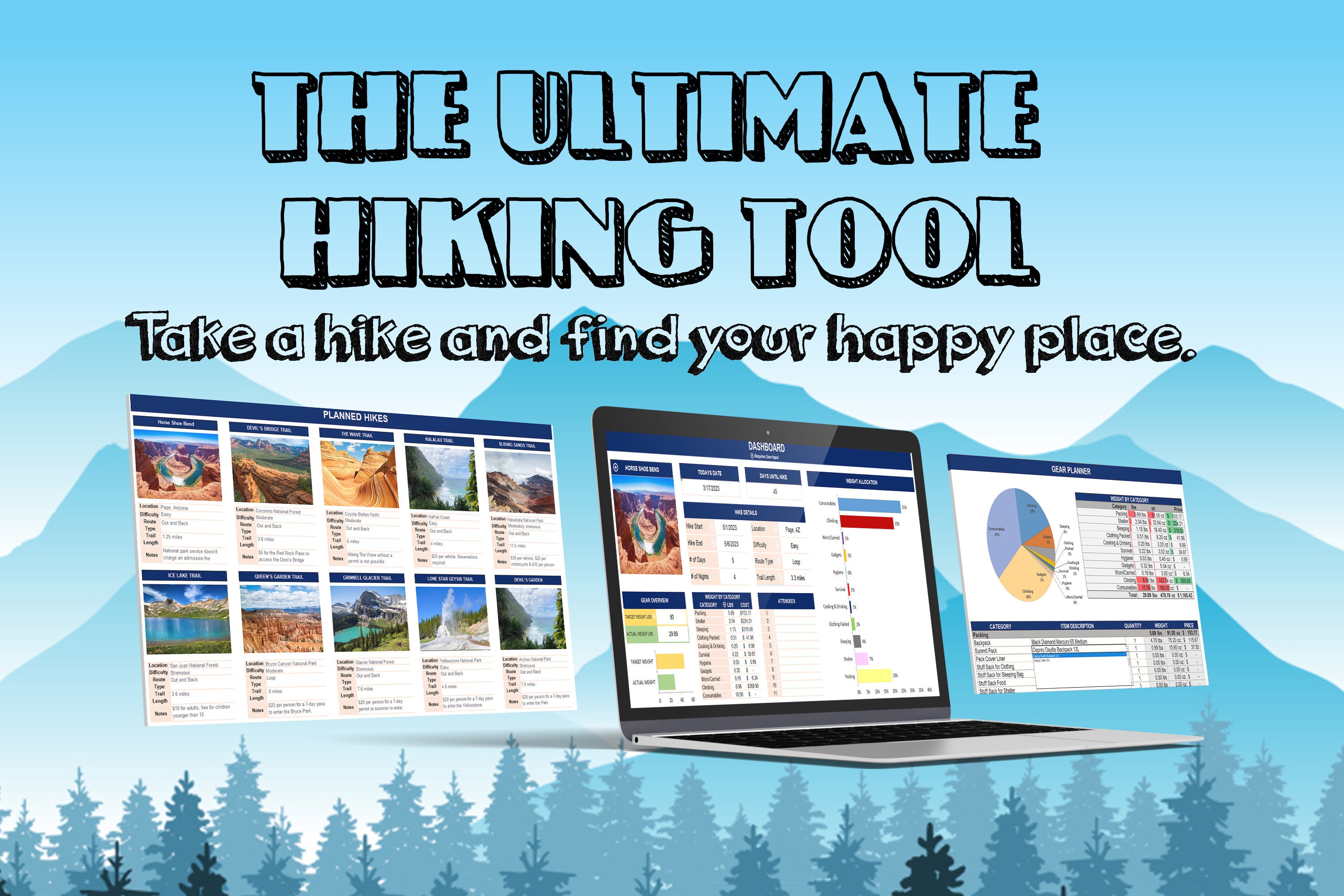 Excel Hiking and Backpacking Planner - Etsy