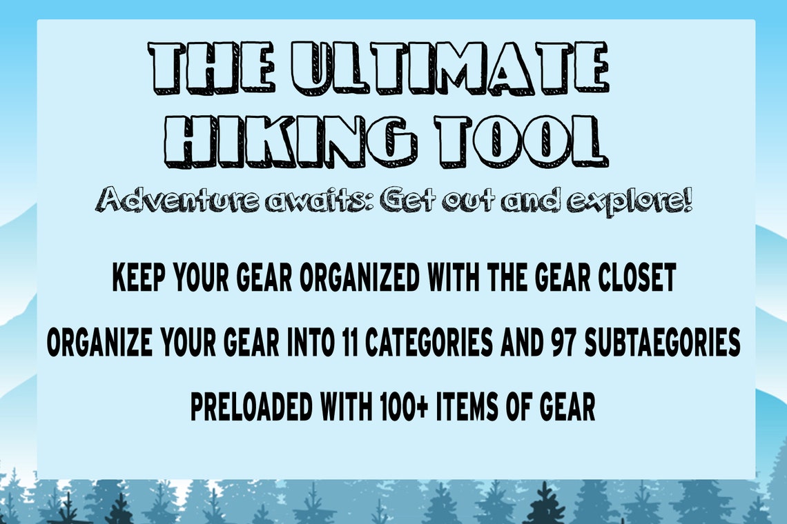 Excel Hiking and Backpacking Planner - Etsy