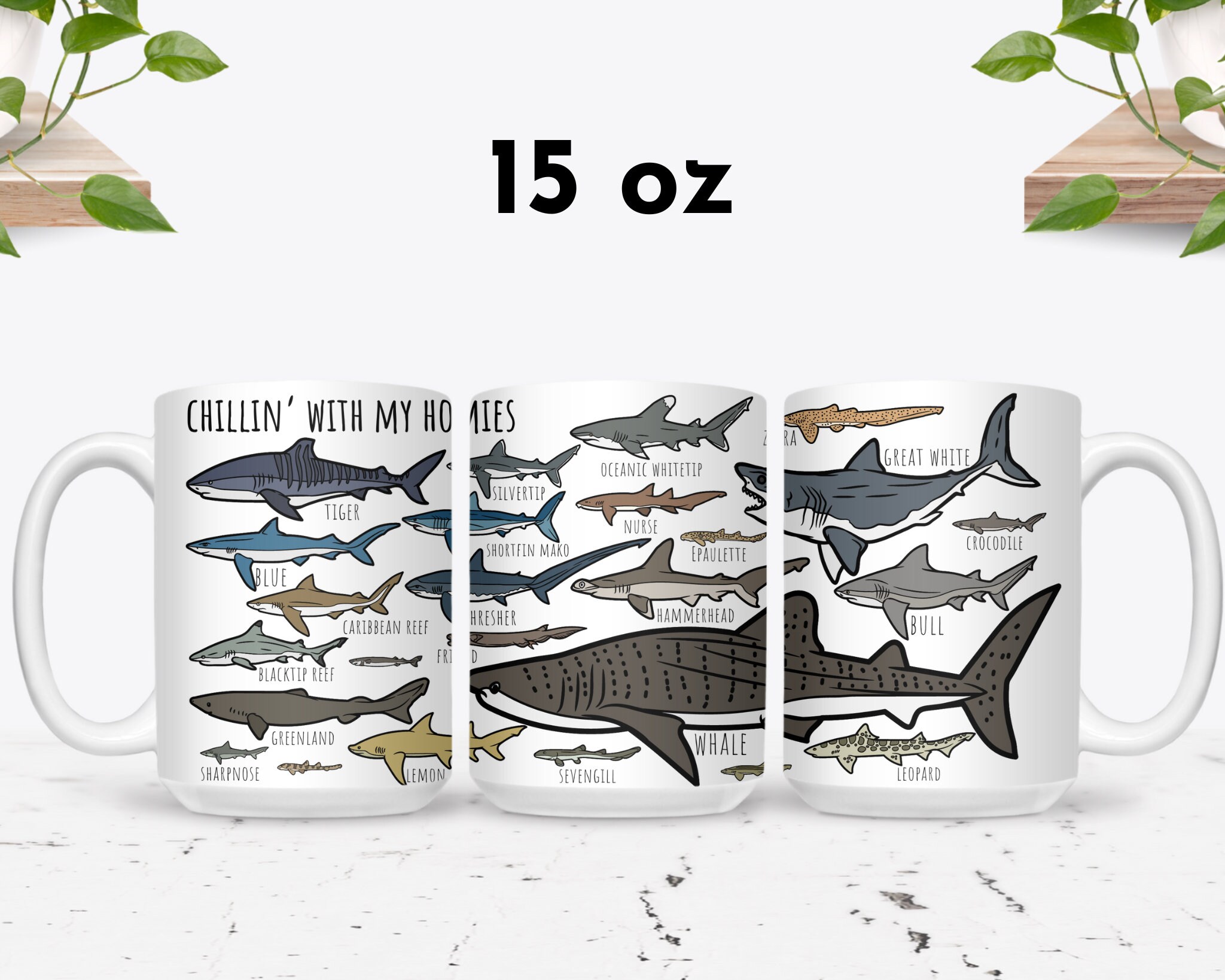 Shark Mug, Whale Shark, Shark Gift, Shark Decor, Marine Biology, Great ...