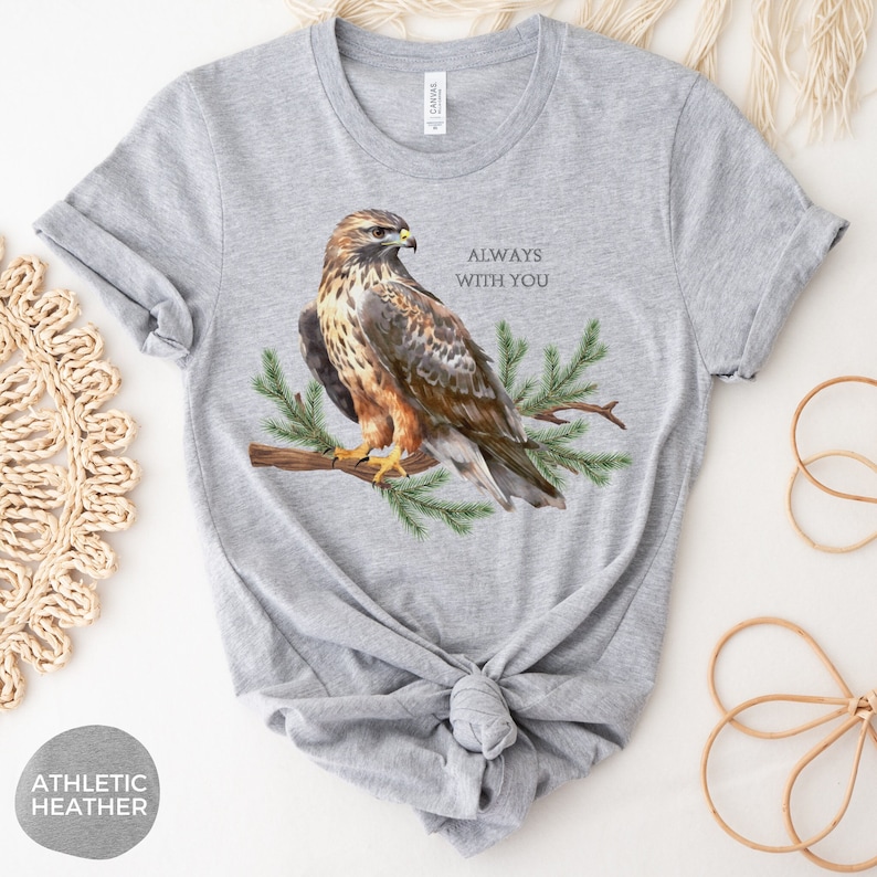 Hawk Shirt, Bird Watching Tee, Hawk Lover, Nature Lover Shirt, Red ...