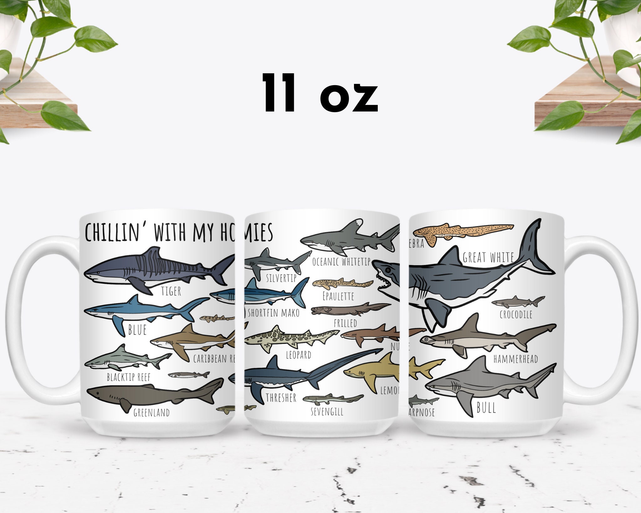 Shark Mug, Whale Shark, Shark Gift, Shark Decor, Marine Biology, Great ...