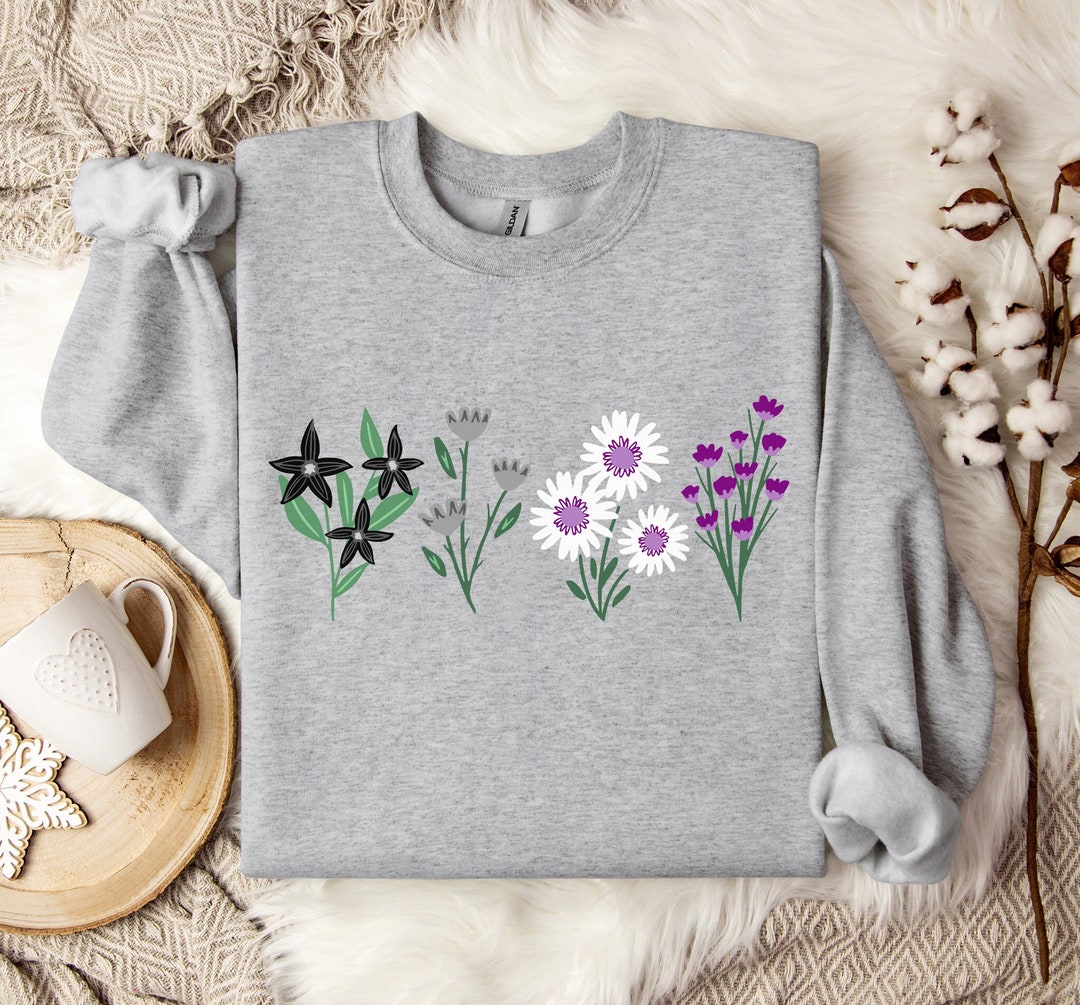 Asexual Flowers Sweatshirt, Subtle Pride, Asexual Pride, Asexual ...